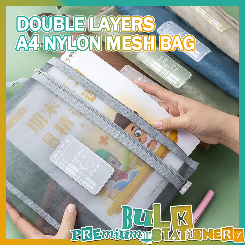 BULK A4 Morandi Color Stationery Storage Mesh File Folder Organizer ...