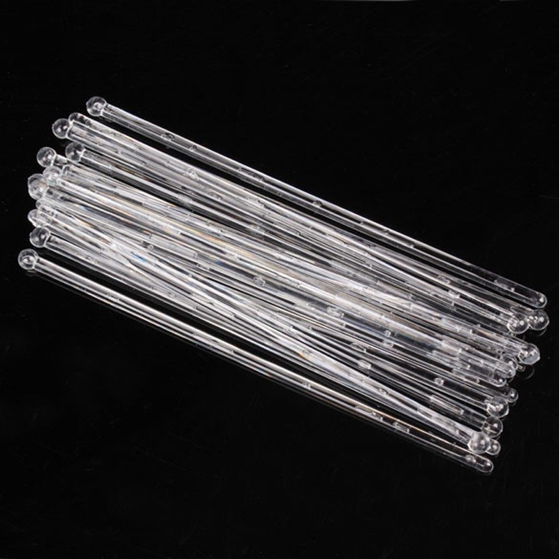 10Pcs/pack Clear Cylinder-shaped Cocktail Stirrer Juice Drink Swizzle ...