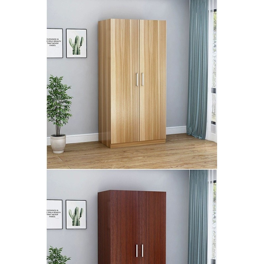 Simple Home Two Door Wardrobe Modern Solid Wood Panel Wardrobe Wardrobe ...