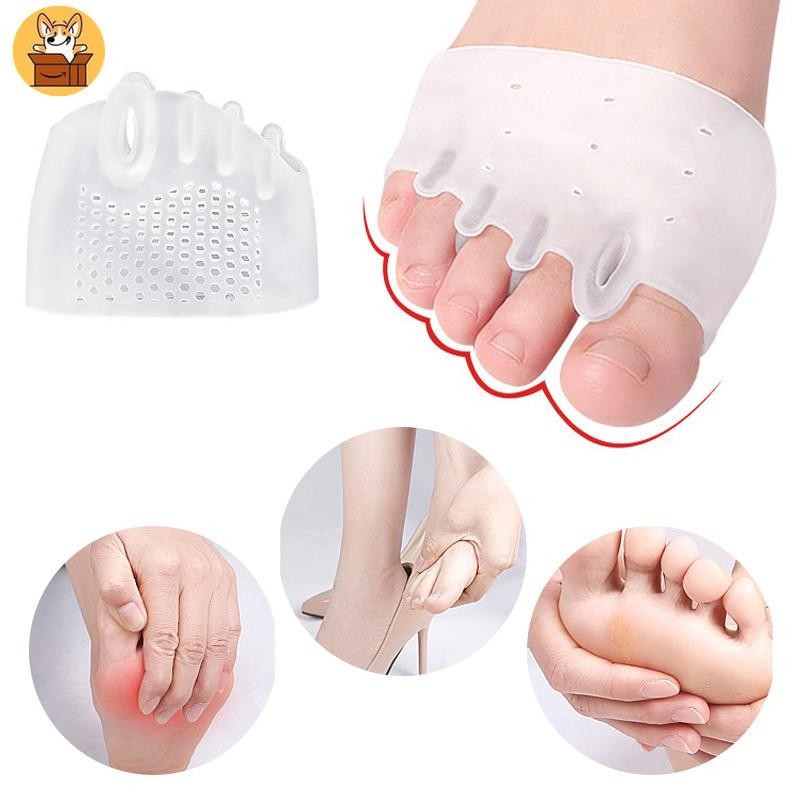 【Am-az】1Pair Five-hole Forefoot Pads Metatarsal Pad Silicone Gel Foot Care Pain Relief Cushions ...