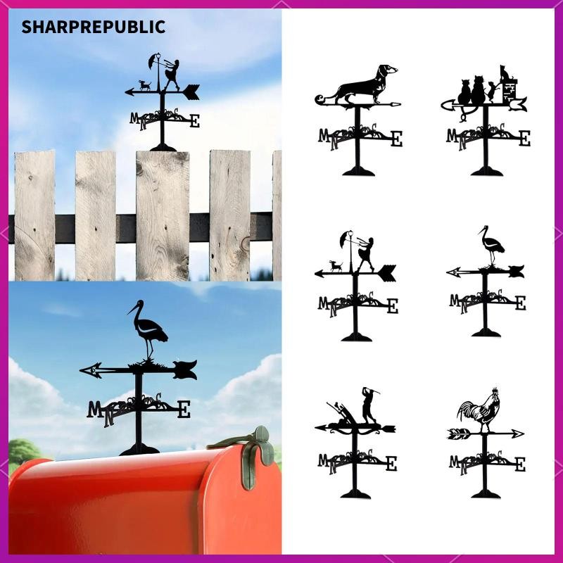 [Sharprepublic] Small Metal Weathervane Retro Art Ornament Vintage Wind ...