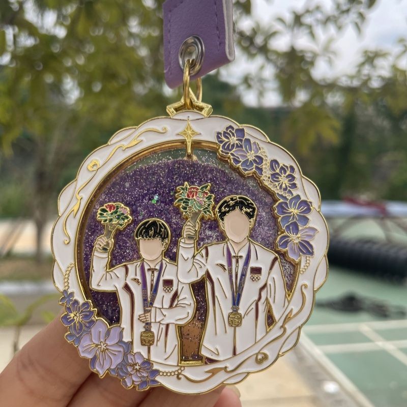 Xiaohongshu Same Style Shatou Metal Glitter Badge Wang Chuqin Sun ...