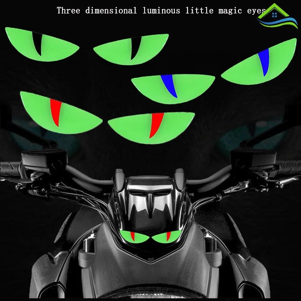 Luminous 3D Devil Eye Car Stickers - Night Collision Avoidance Electric ...