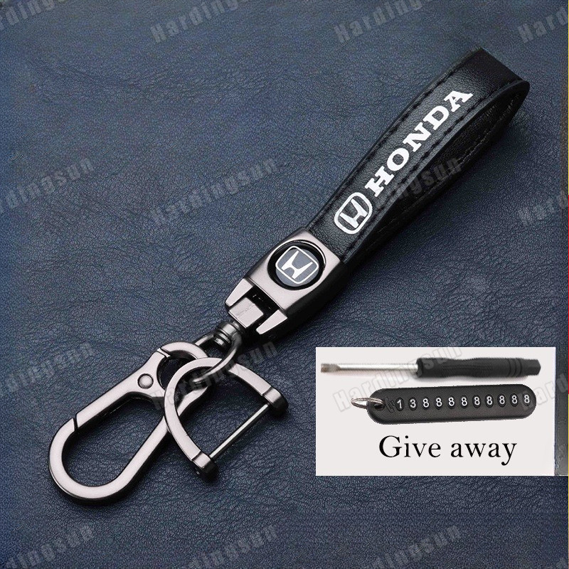 NEW personalized leather Car keychain Car Logo Key Fob for Honda ...