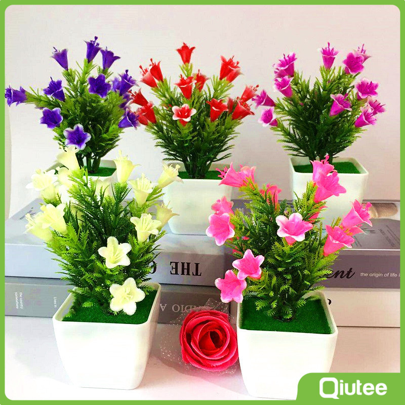 Simulation Potted Mini Artificial Simulation Fake Flower Potted Plastic ...