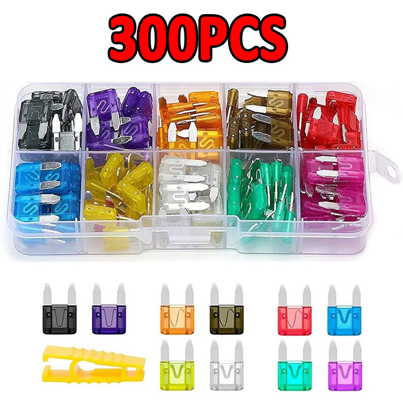 MOTEX Car Fuse Kit 300pcs Mini Blade Auto Car Truck Fuses Kit ...
