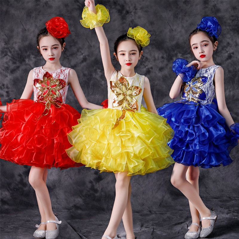 Children Princess Dress Dance Costume Performance Costume Campus Stage ...