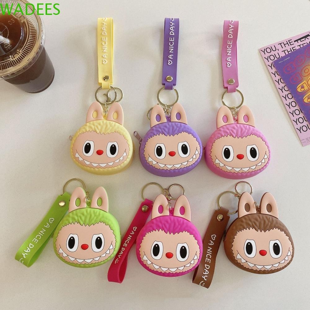 WADEES Labubu Zero Wallet, Silica Gel Anime Peripherals Labubu Key Ring ...