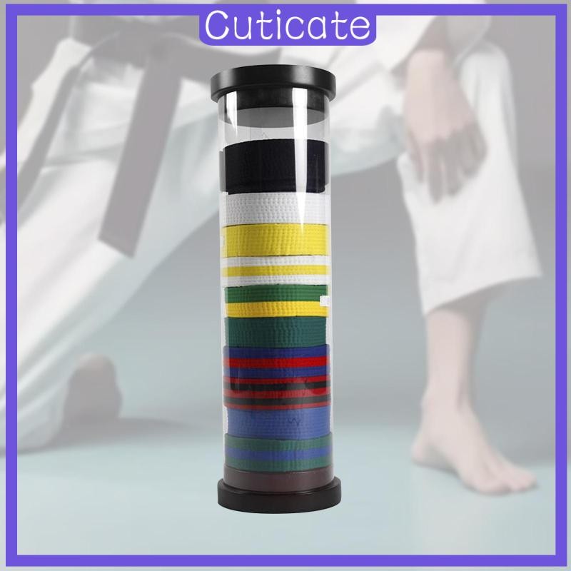 [CUTICATE] Karate Belt Display Rack Supplies Cylinder Belt Display ...
