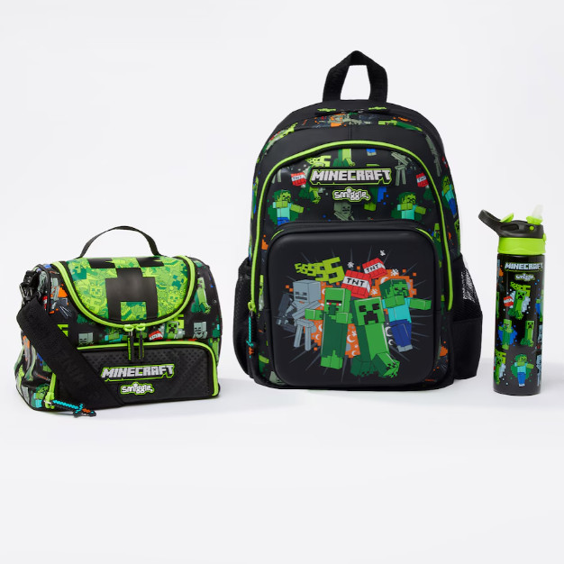 Australia Smiggle School Bag Minecraft Stationery Box Water Bottle ...