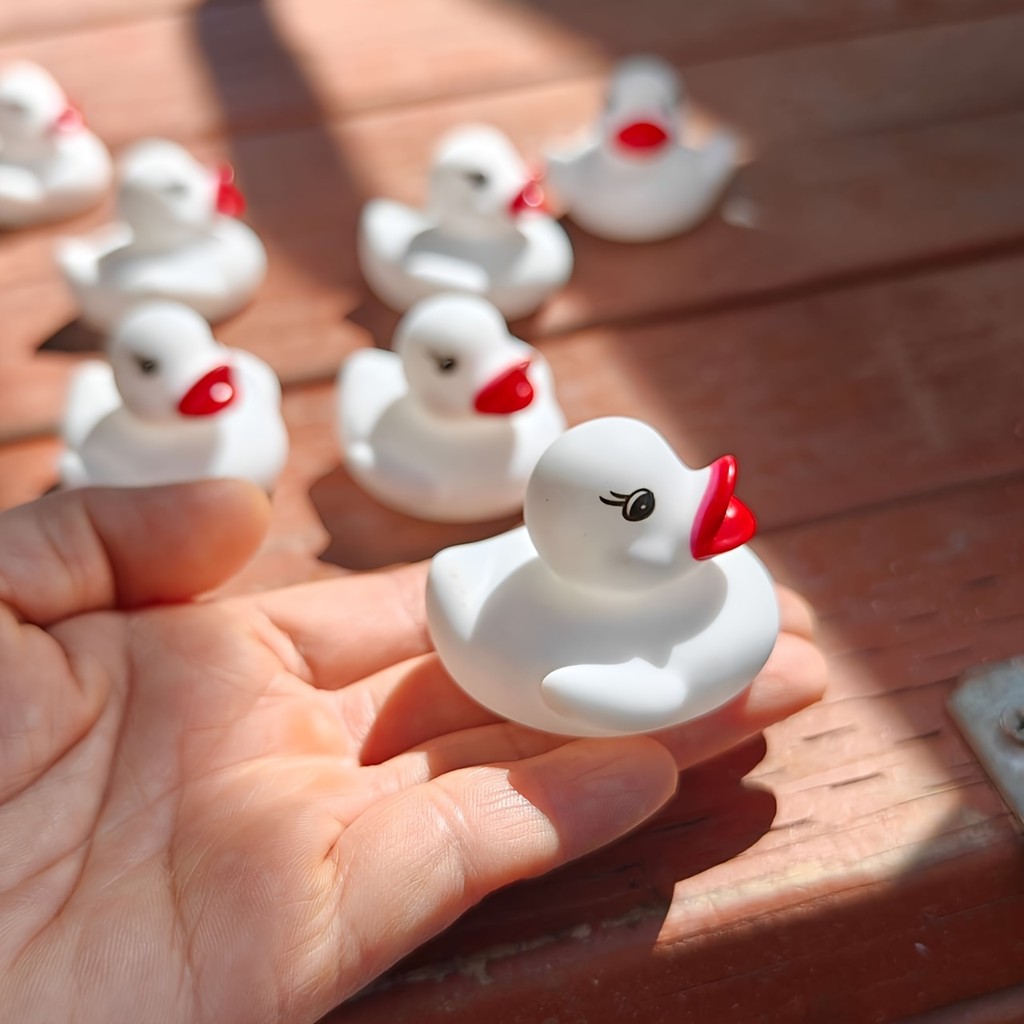 10pcs Mini Rubber Ducks White Eyelash Rubber Duck Pinching and ...