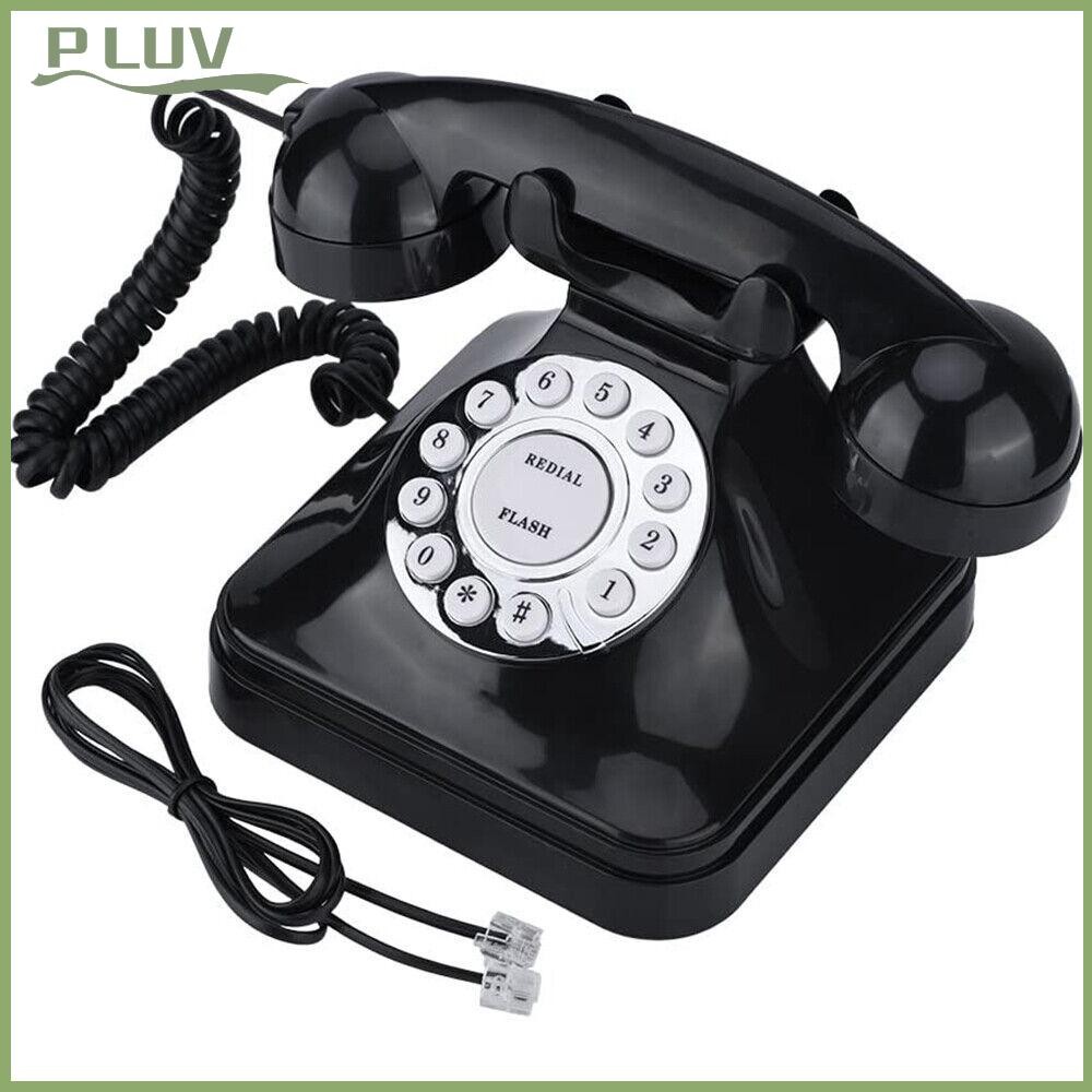 PLUVII Vintage Landline Telephone, Black ABS Retro Style Home Phone ...