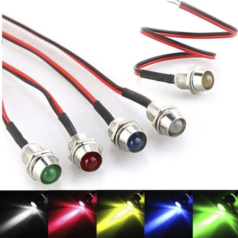 2Pcs/lot 8mm LED Mini Metal Indicator Light Signal Lamp Thread Metal ...
