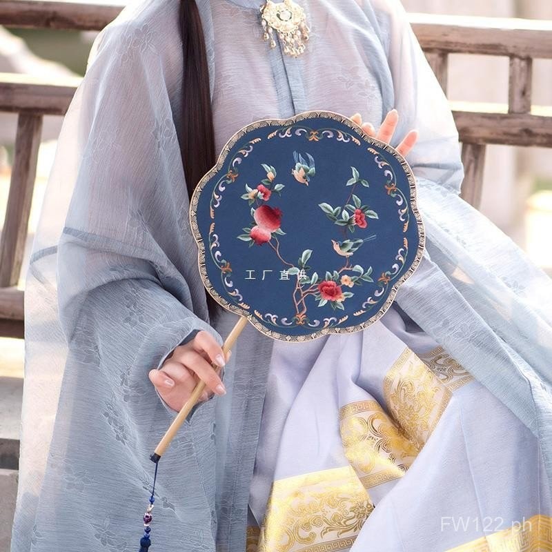 Suzhou Yuncai Ancient Style Round Fan Suzhou Embroidery Double-Sided ...