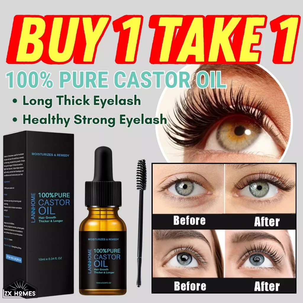 LANTHOME Eyelash Growth Serum Hair Eyebrow Natural Castor Oil 7 Days ...