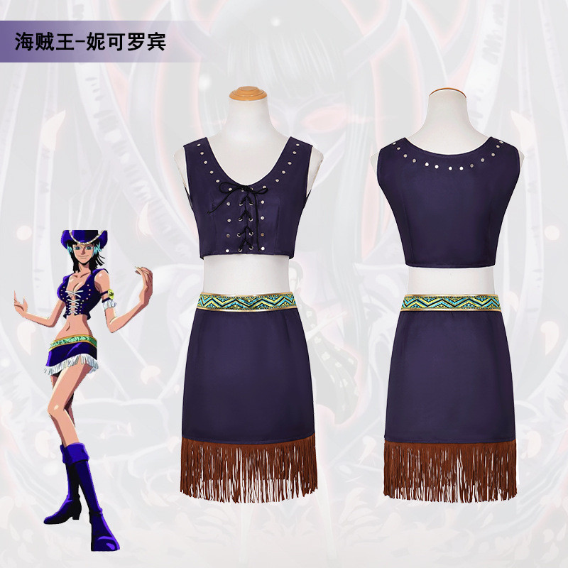 One Piece Cosplay Nico Robin Camisole Dress Anime Role Play Animation ...