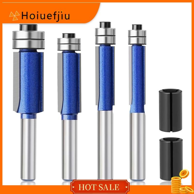 【Hoiuefjiu】4PC Straight Router Bits Set Kit 1/4 Inch Shank,Bottom Top ...