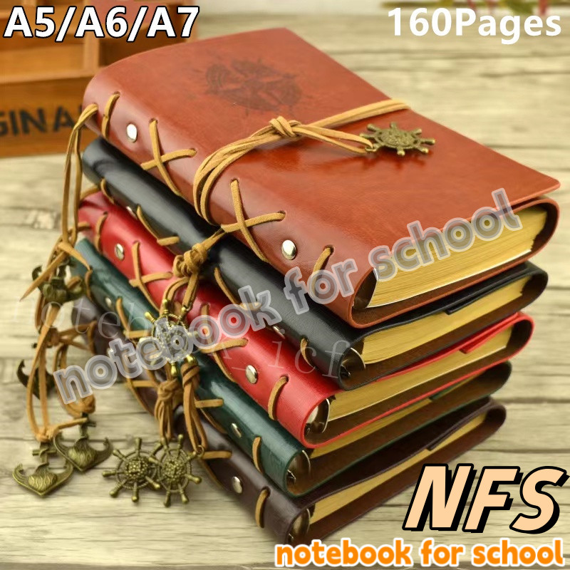 NFS Retro Refillable PU Leather Notebook A7 Loose-Leaf Notepad Thick ...