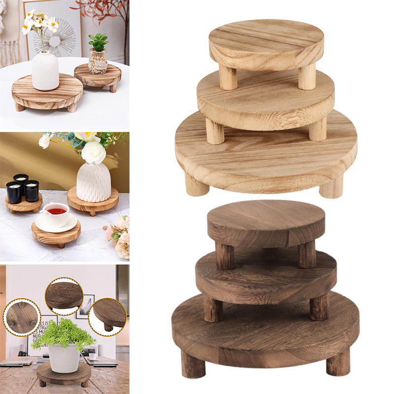 3 Pcs Wooden Risers for Display Wood Pedestal Stand for Display Mini ...