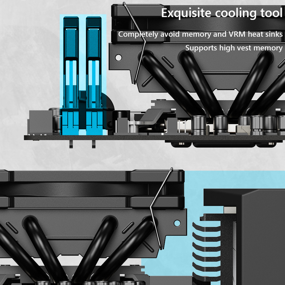 Low Profile 90mm Cooling Fan 45mm Height 4 Heatpipe 4 Pin PWM CPU ...
