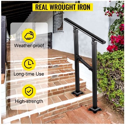Outdoor Stair Railing Staircase Handrail Easy Installation Steps ...