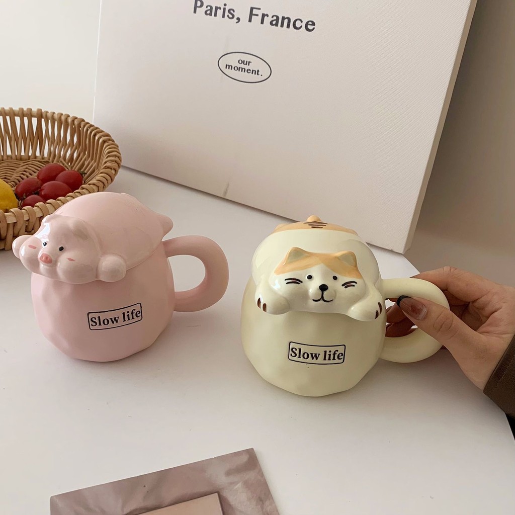 Cute Cup High-value Creative Ceramic Water Cup Girl Mug Children Send ...