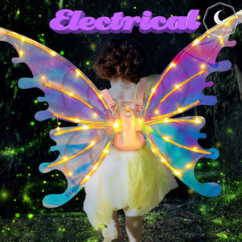 Fairy Electrical Butterfly Wings with Music Lights Glowing Shiny Dress ...