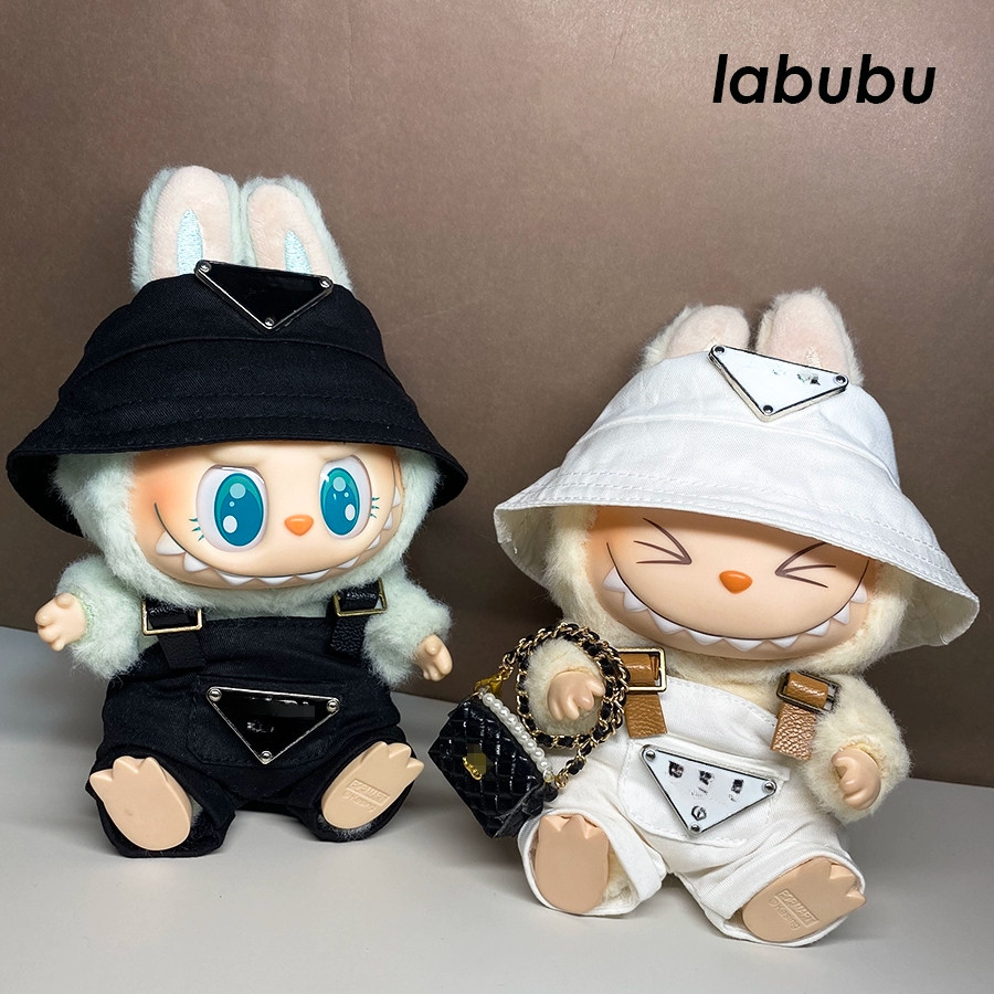 Labubu Clothes Have A Seat Fashion Black Pants Hat for 17CM Labubu V2 ...
