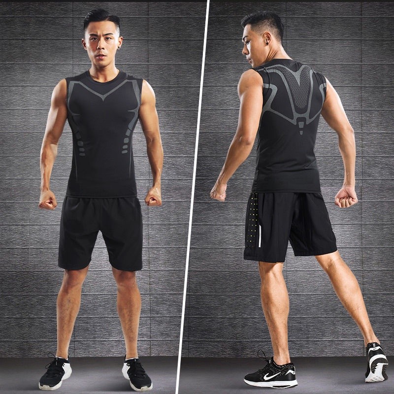 SANDO&VEST Men's pro combat compression tights sleeveless Dri-fit sando ...