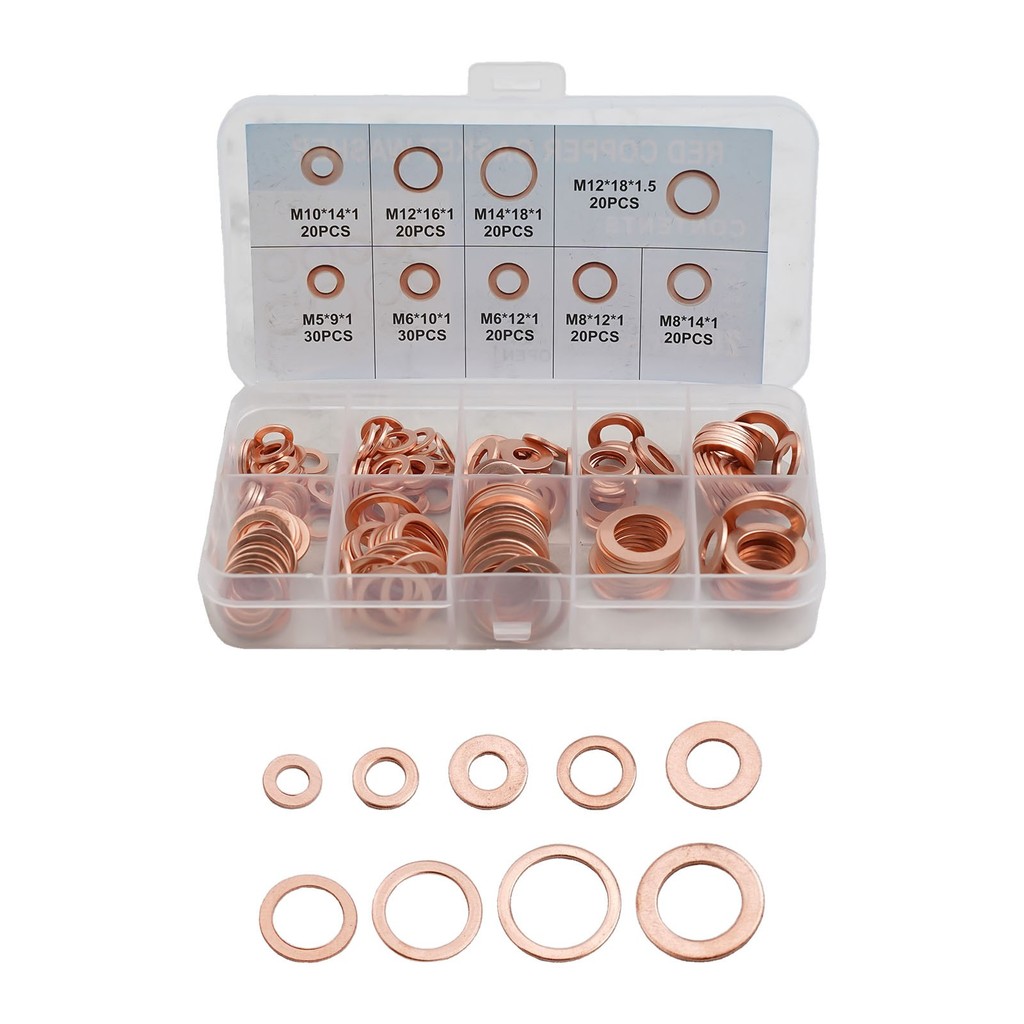 200pcs Diesel Injector Copper Seal Washer Installation Set for Plant ...