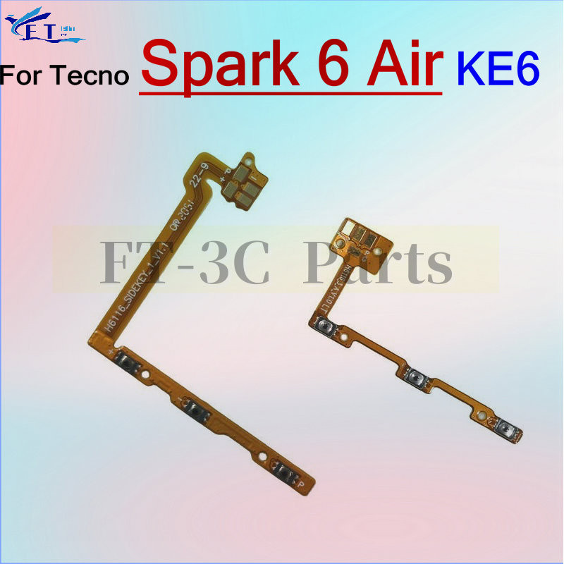 For Tecno Spark 6 Air KE6 Power On Off Volume Side Button Flex Cable ...