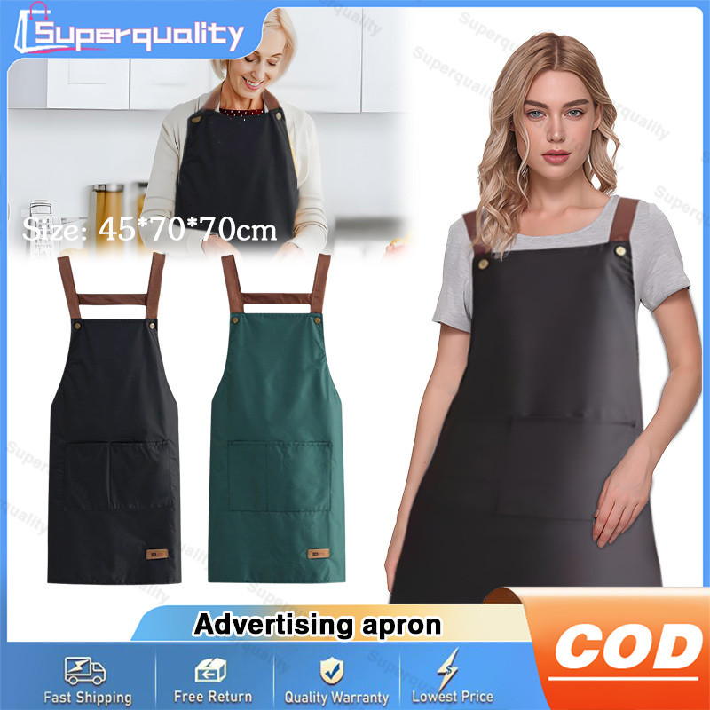 Canvas Waterproof Apron Stain-Resistant Women Men Chef Waiter Coffee ...