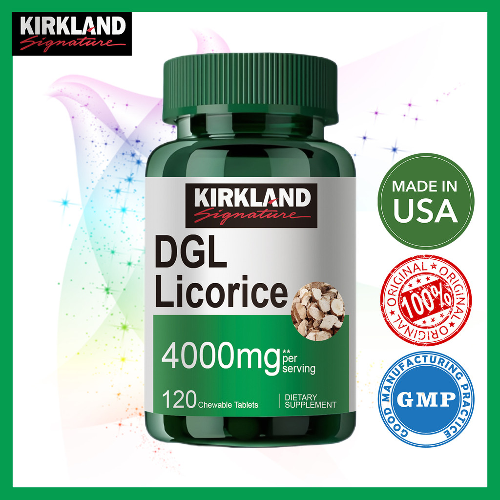 KIRKLAND DGL Licorice Chewable Tablets Deglycyrrhizinated Licorice Root ...