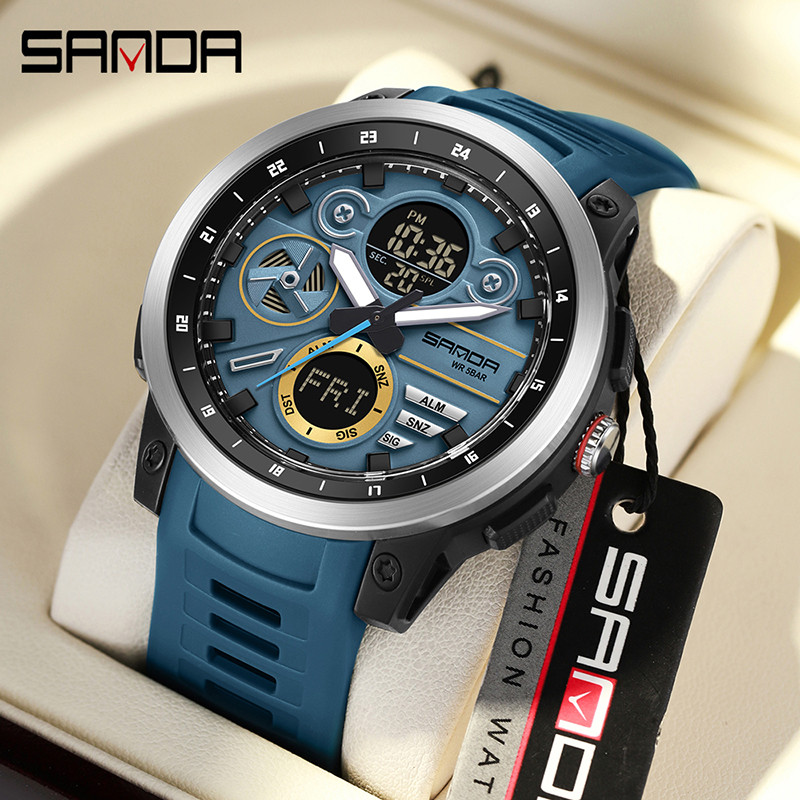 SANDA Dual Display Dial Luminous Calendar Multifunctional Outdoor ...
