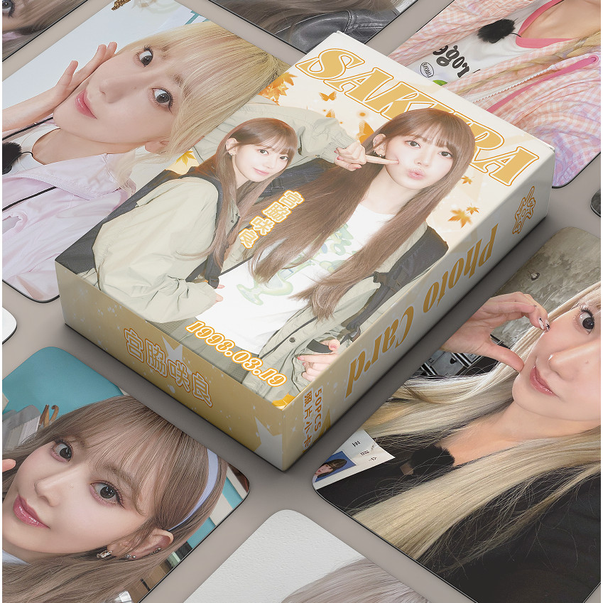 50-55pcs LE SSERAFIM Laser HOLOGRAPHIC LOMO Cards Perfect Night EASY ...