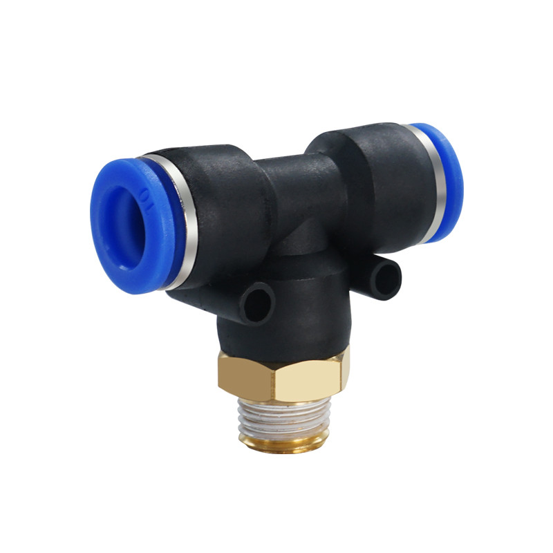 Male Threaded Trachea Side Tee Pneumatic Quick Connector PB4-01 PD6-M5 PX8-02 10-03 12-04 ...