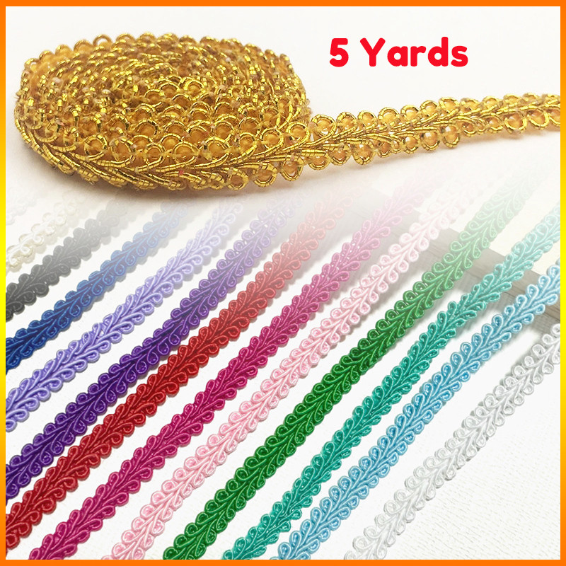 5 Yards Gold Silver Centipede Lace Herringbone Ribbon Silk Woven Ribbon ...