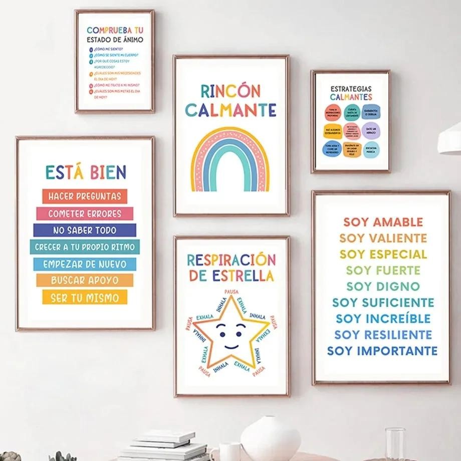 Spanish Calm Corner Posters Educational Art for Home Classroom Wall ...