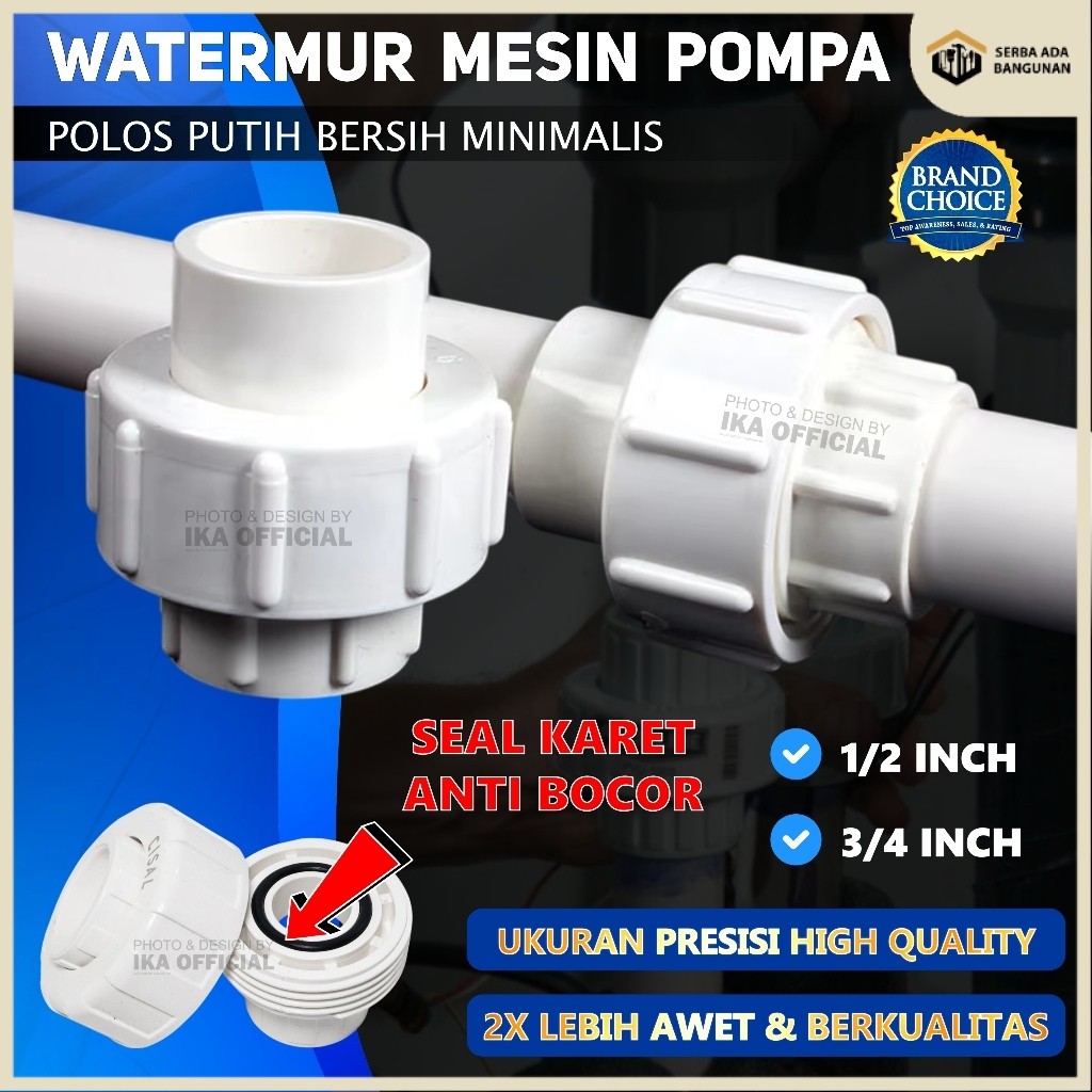 ANTI LEAK 1/2" WHITE PVC Pipe Watermur / Watermur Fitting Plain Pipe 1/ ...