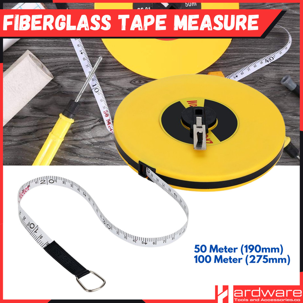 Fiberglass Tape Measure - 50m/100m Metric Circular Hand Disc Ruler For ...