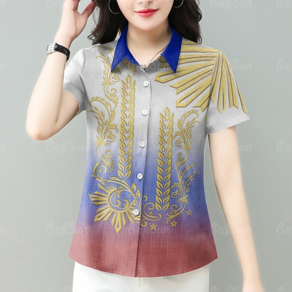 2025 Asean Attire For Women Women's Retro Ethnic Style Shirt Barong ...