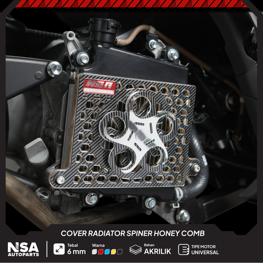 RADIATOR COVER SPINER HONEY COMB CARBON SERIES RADIATOR COVER VARIO ...