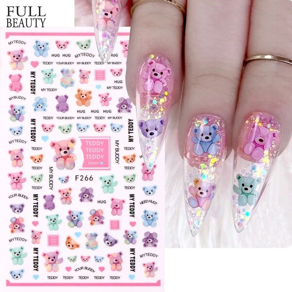 fake nails with sticker glue fake nails with glue New Nail Art Stickers ...