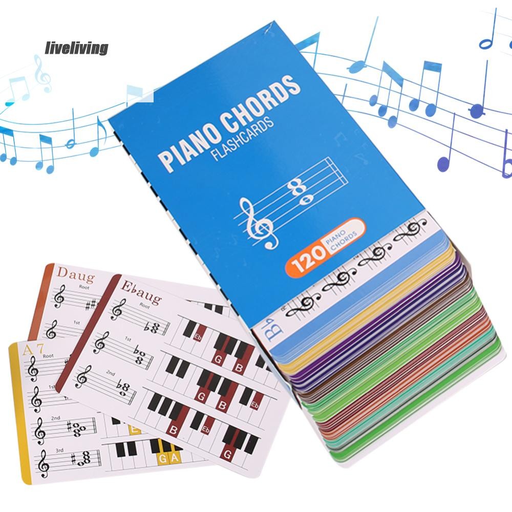 Piano Chord Flashcards with Piano Chords Chart for Beginners & Music ...