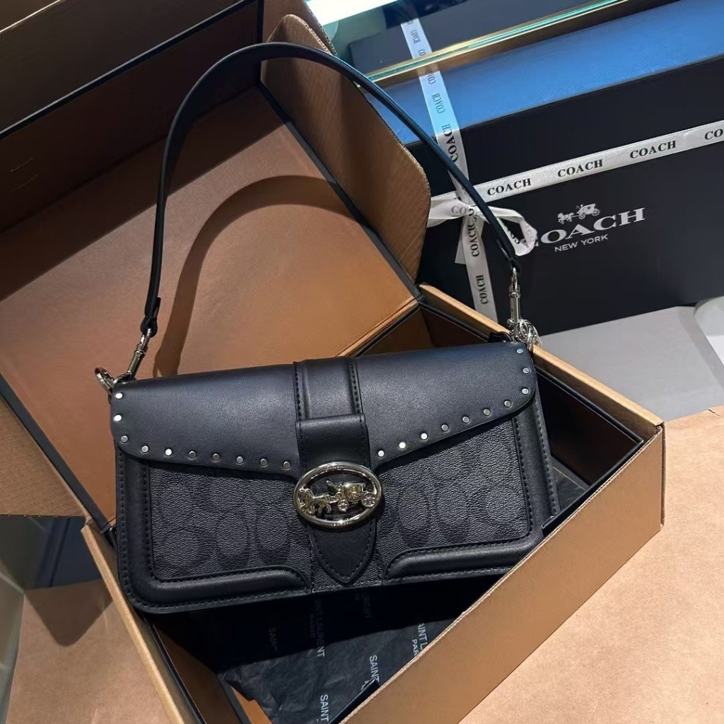 Carriage Bacchus Bag Color Matching Rivet Style Hand Carry Crossbody ...