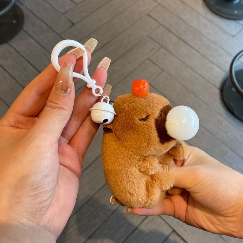 Cute Capybara Keychain Plush Pendant Simulation Capibara Doll Kawaii ...