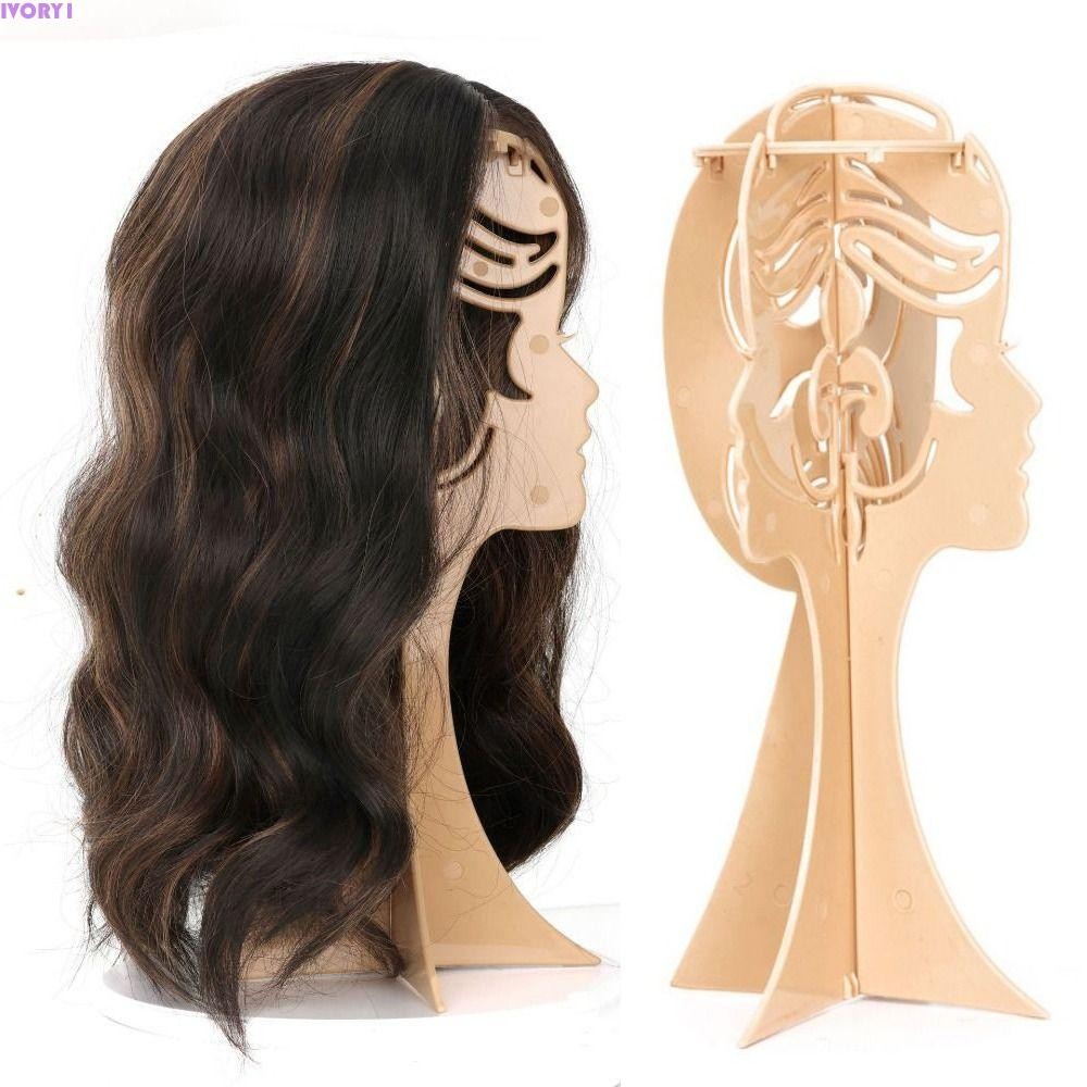 IVORY1 Wigs Display Stands, Creative Portable Folding Wig Stand, Wig ...