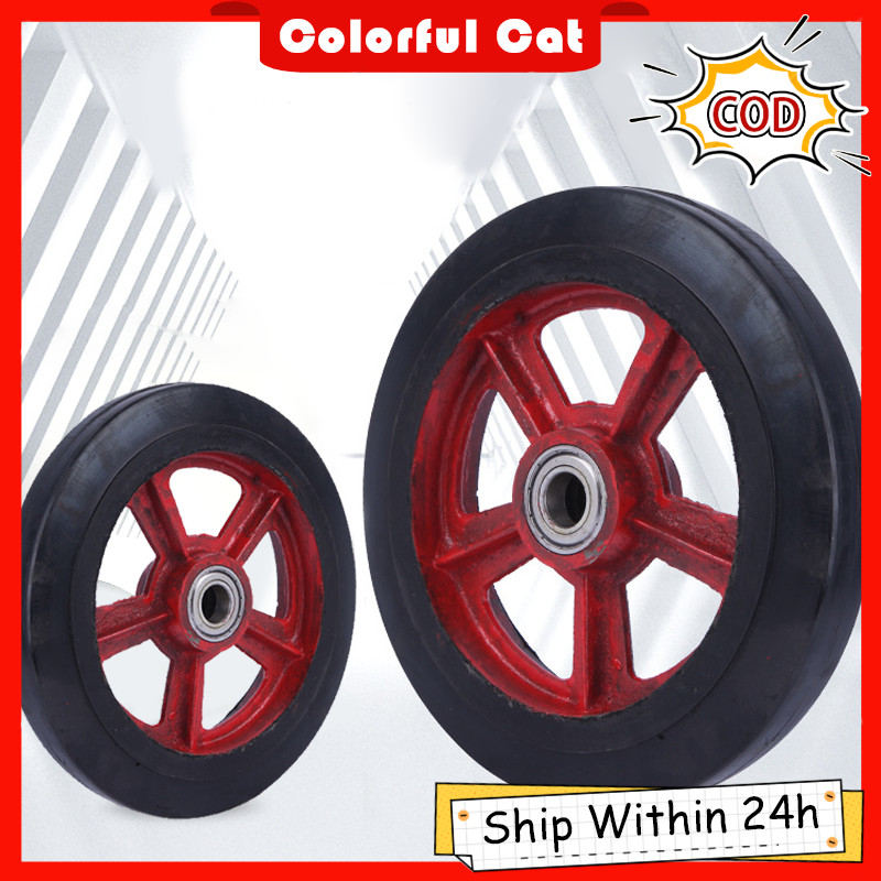6 inch Push Cart Rubber Wheel Solid Heavy Duty Rubber Wheel for Hand ...