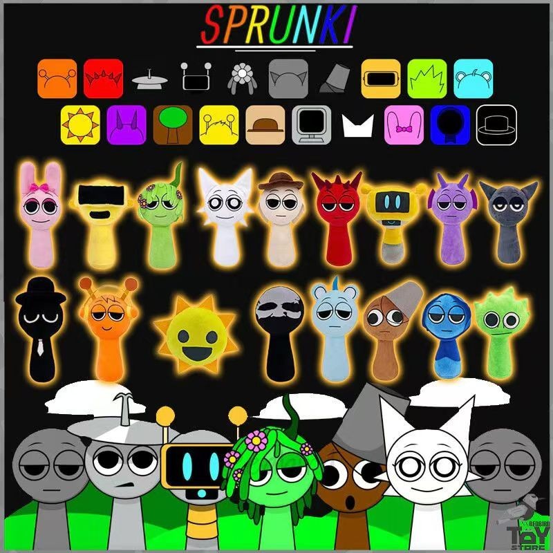 20CM Sprunki Incredibox Plushie Wenda Gray Oren Raddy Christmas Gift ...