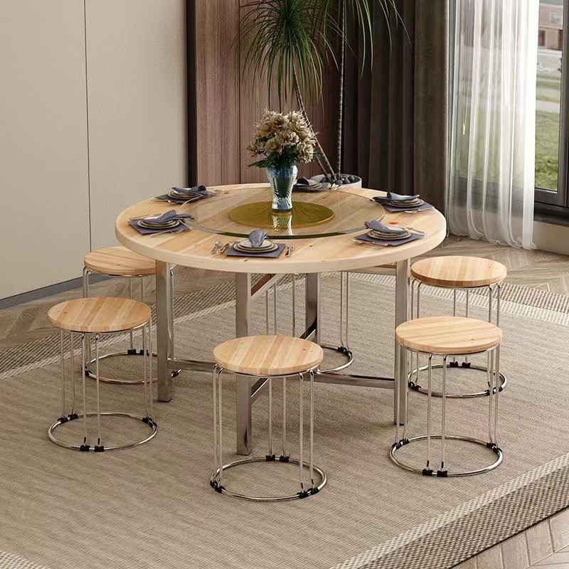 Round Table Solid Wood Dining Table for Home Use and Restaurants round ...